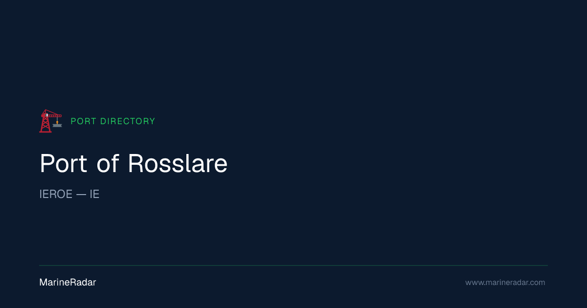 Port of Rosslare (IEROE) — Vessels & Details | MarineRadar