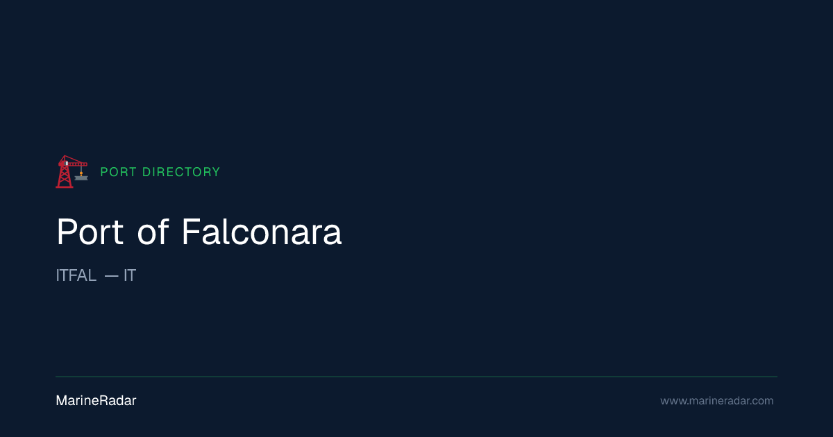 Port of Falconara (ITFAL) — Vessels & Details | MarineRadar