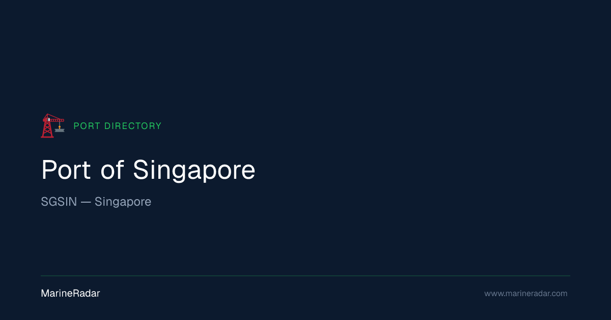 Port of Singapore (SGSIN) — Vessels & Details | MarineRadar